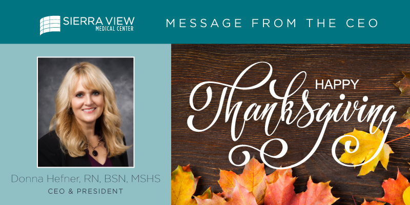 CEO Message: Giving Thanks